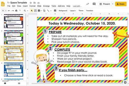 Editable Morning Work Presentation Google Slides PowerPoint Templates ...
