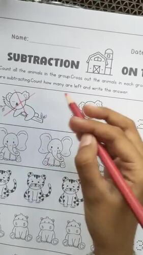 Picture Subtraction Worksheets | Count and Cross Out | Kindergarten Math
