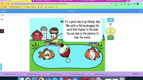 Rhyming Words- Fishing Theme BOOM CARDS by Mommybeech | TPT