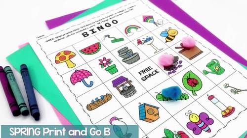 Spring Language Bingo NO PREP Vocabulary Building Activities | TPT