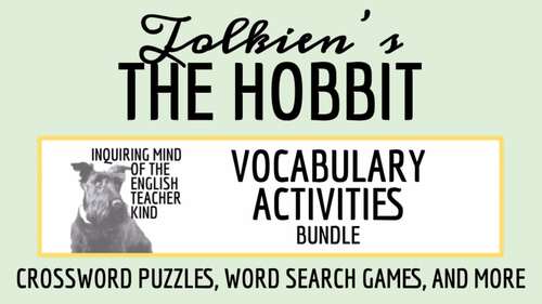 The Hobbit Vocabulary Activities | Crossword Puzzles | Word Searches ...