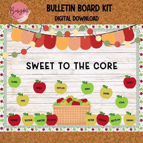 Apple Bulletin Board Kit Editable | Sweet to the Core Fall Classroom Decor