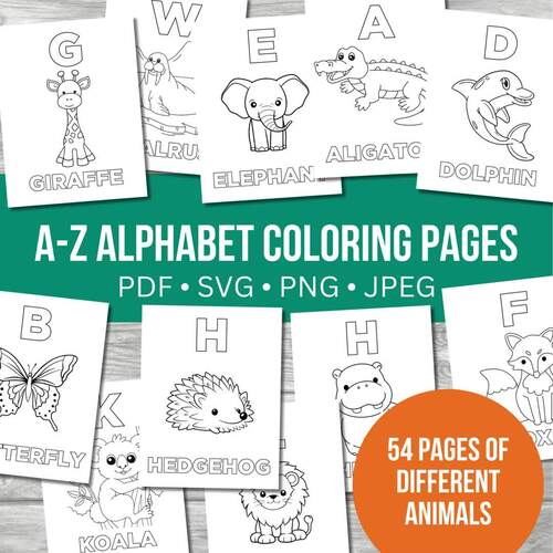 animal alphabet coloring pages z