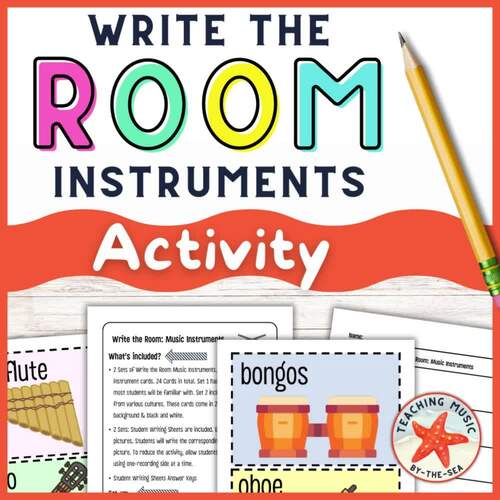 Write the Room Musical Instruments | Music World Instruments Vocabulary ...