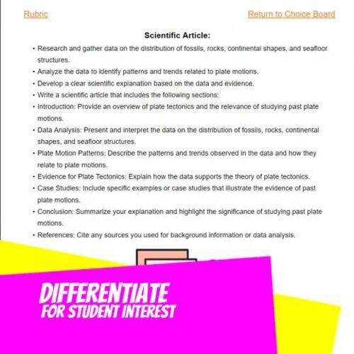 Plate Tectonics: Choice Board (MS-ESS2-3) by DrBScience | TPT