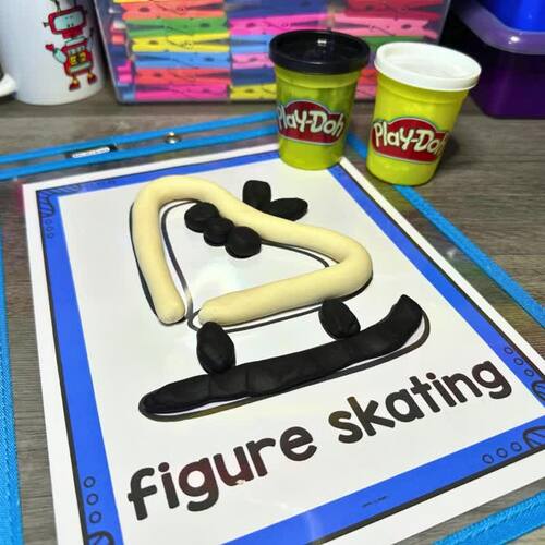 Pre-K and Kindergarten Winter Games Play Dough Mats Hands-on Learning