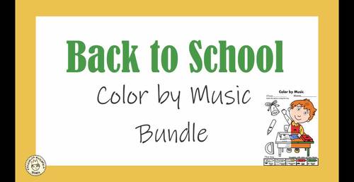 Back to School Music Coloring Bundle | Color by Note | Music Class Sub ...