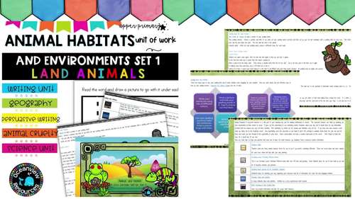 Animals and their habitats unit for upper primary kids (BUNDLE) | TPT