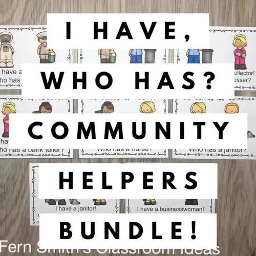 Community Helpers I Have Who Has Card Games Bundle | TPT