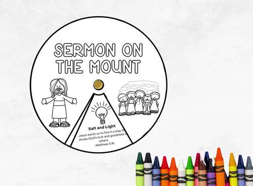 Sermon on the Mount Beatitudes Bible Spinning Wheel Craft for Sunday School