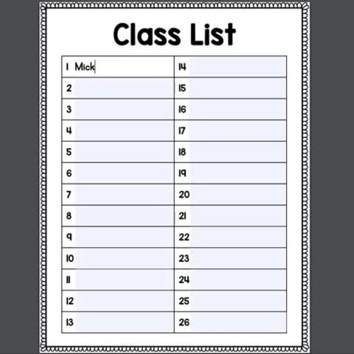 EDITABLE Name Writing Class List - Handwriting BOX Font - Preschool ...