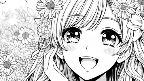 cartoon girl coloring book