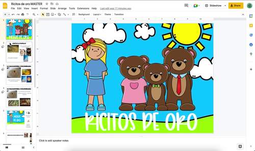 Goldilocks Ricitos de Oro story telling by La tienda de Senora | TPT