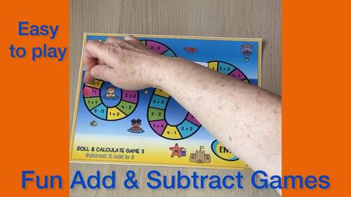 12 Summer NO PREP Fun Add & Subtract Games to 5, 10, 20 for Fact Fluency