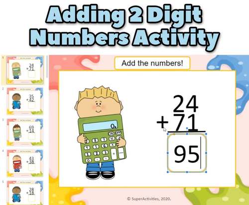 Adding 2 Digit Numbers Activity, Google Classroom, Distance Learning