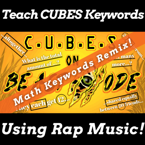 "Identify Key Words!" CUBES Math Strategy Word Problems Song for Worksheets