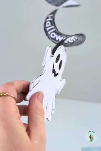 Halloween Decorations Craftivity Pumpkin Bat Ghost Spiral Craft ...