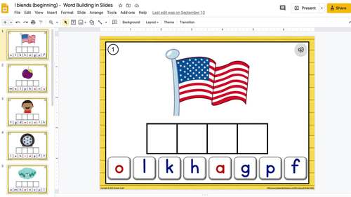 Digital Beginning L Blends Phonics Word Building by Second Grade Smiles