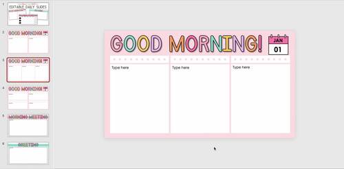 Rainbow Sprinkle Editable Daily Slides | Reading and Math Rotations