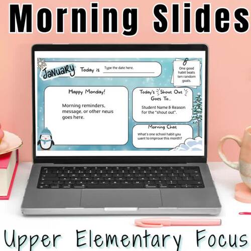 Editable January Morning Meeting Daily Slides PowerPoint Upper ...
