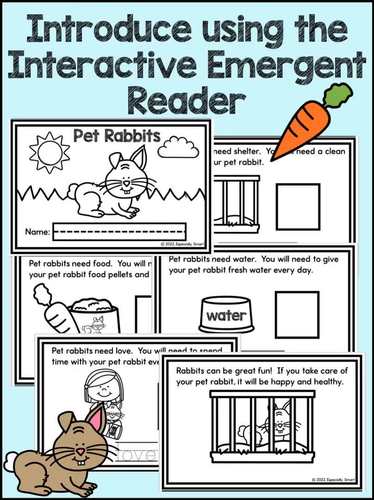 Spring bunny rabbit Emergent Reader and Phonics and Writing printables