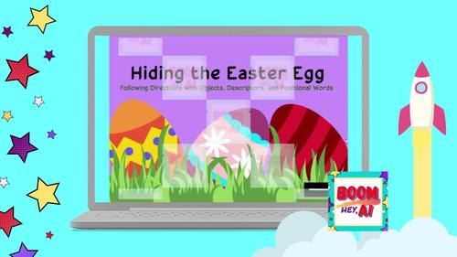Easter BOOM CARDS Speech Therapy Following Directions Interactive Scene ...