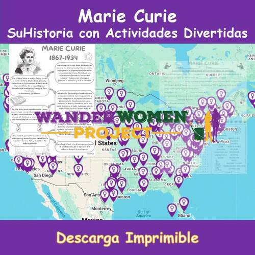 Marie Curie - SuHistoria y Actividades Divertidas A Spanish Worksheet