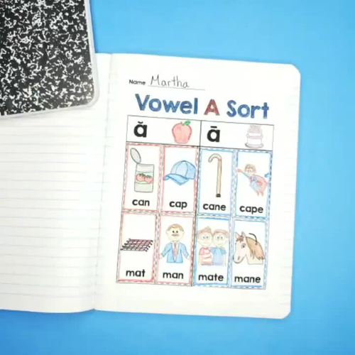 Long Vowels Phonics Cut and Paste Activities Set 3 NO PREP by MrsGalvan
