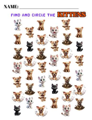 FIND AND CIRCLE Worksheets for PreK, Kindergarten, 1st Grade | TPT