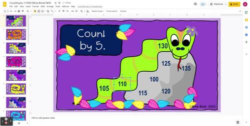 Skip Counting by 5, 10 or 100 up to 1000: Google Slides™ by GroovyGarden