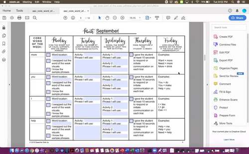 AAC Core Word Of The Week Supports: Full Year Guide by Speechie Side Up