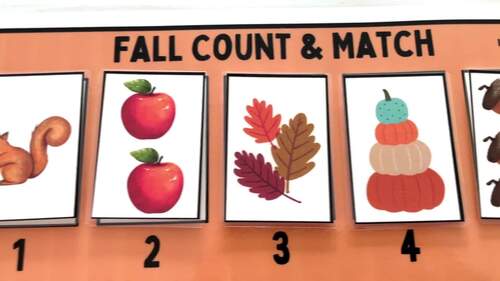 Fall-Themed Count and Match Activity, Numbers One to Ten, Autism, Speech