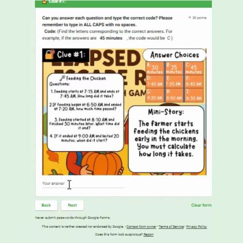 Elapsed Time Escape Room | Fall Farm Math Game Activity |3rd Grade Word ...