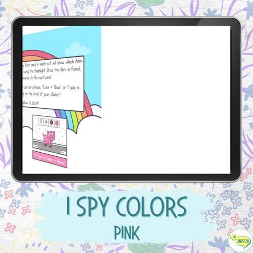 Flashlight Search I Spy the Color Pink Vocabulary Boom Cards™ | TPT