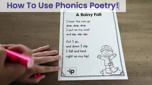 Decodable Phonics Poems & Worksheets for K-2: Science of Reading Aligned