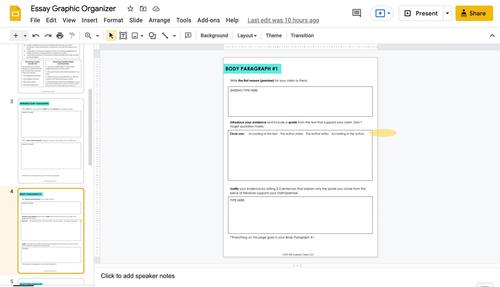 Essay Graphic Organizer - DIGITAL and PRINT | TPT