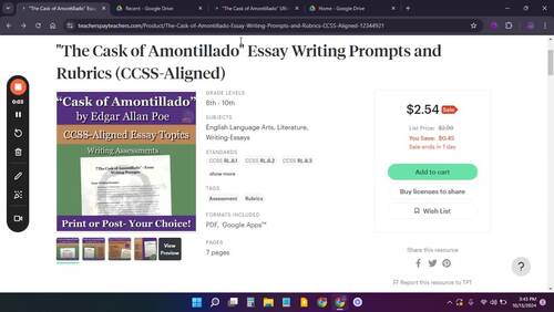 Edgar Allan Poe Unit - Tell-Tale Heart Argumentative Essay - CCSS Aligned