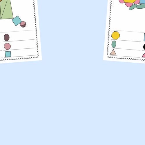 Shape Unit Trace Spot Count and Color 12 standard shapes Kindergarten Fun