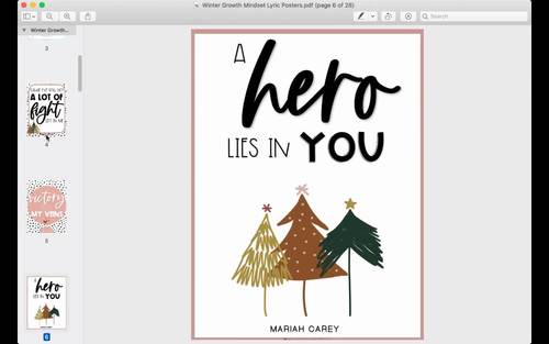 Winter Growth Mindset Lyric | Posters by musicpluscoffee | TPT