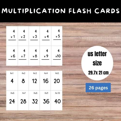 Multiplication Flashcards -Math Practice, Math Facts 0-12 Homeschool ...