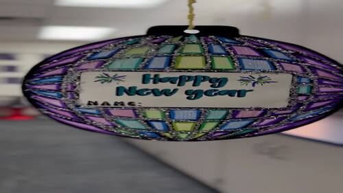 New Year's Disco Ball Writing Craft | Printable by Hunt's Happy Learning