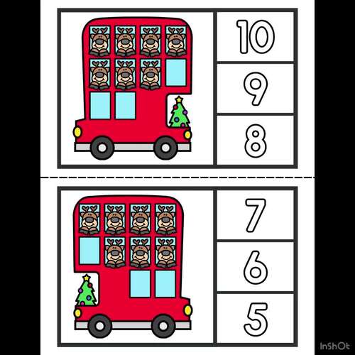 Kindergarten Subitizing Numbers 0–10 Count and Clip Cards | Holiday ...