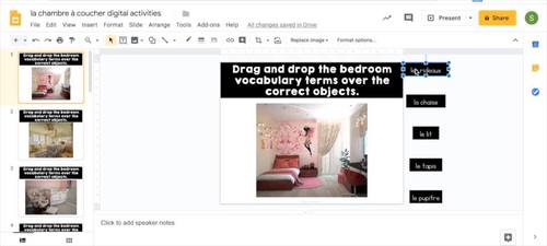 French Bedroom - Chambre à Coucher - Digital Interactive Activities for FSL