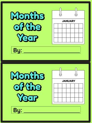 Months of the Year Printable Activity Book by professional designer