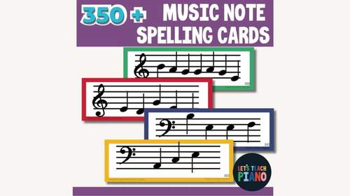 Music Note Spelling Cards by Let's Teach Piano | TPT