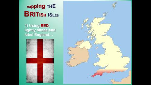 British Isles Map Activity: Fun, engaging follow-along 25-slide PPT