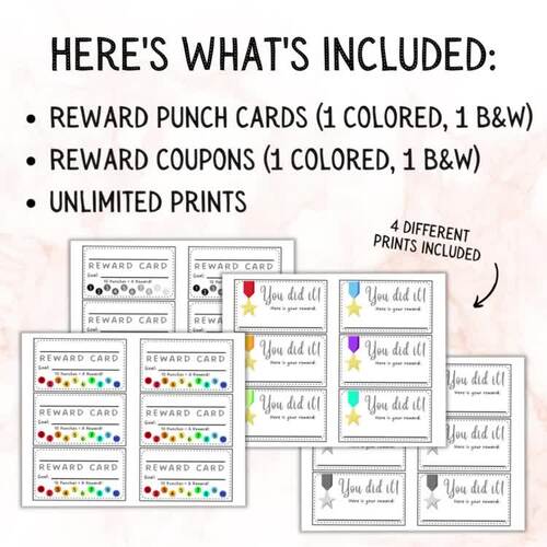 Kids Reward Cards | Positive Classroom Management | Reward Coupons ...