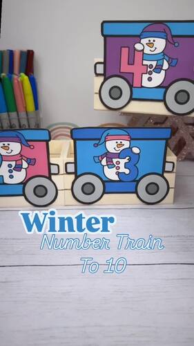 Winter Number Train Numbers to 10 {Hands on Math Center/Sorting Activity}