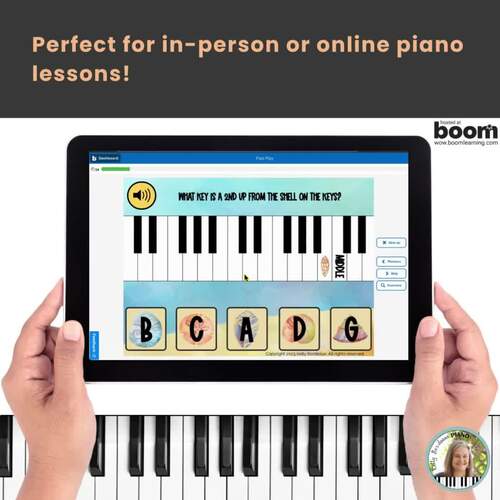 Intervals on Piano Keys BOOM™ Cards - 2nds, 3rds, 4ths, 5ths in G Position