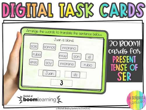 Ser Present Tense Digital Task Card Activity | BOOM Cards | Distance ...